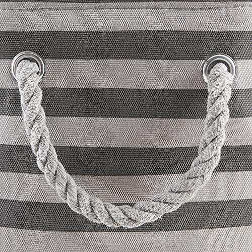 Bone Dry Pet Storage Collection Striped Paw Patch Bin, Large Rectangle, Gray