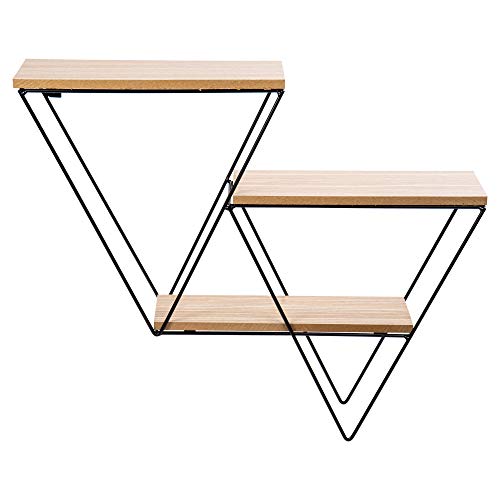 Truu Design Decorative Wall Accent Wooden Floating Shelf, 16 x 17.5 inches, Black - Triangle