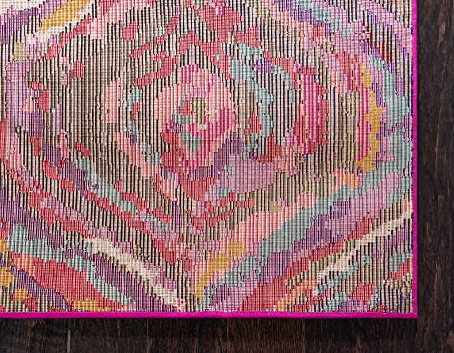 Unique Loom Estrella Collection Colorful, Abstract, Geometric, Gradient, Modern Area Rug, 3 ft 3 in x 5 ft 3 in, Multi/Pink