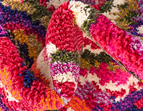 Unique Loom Estrella Collection Colorful, Abstract, Geometric, Gradient, Modern Area Rug, 3 ft 3 in x 5 ft 3 in, Multi/Pink