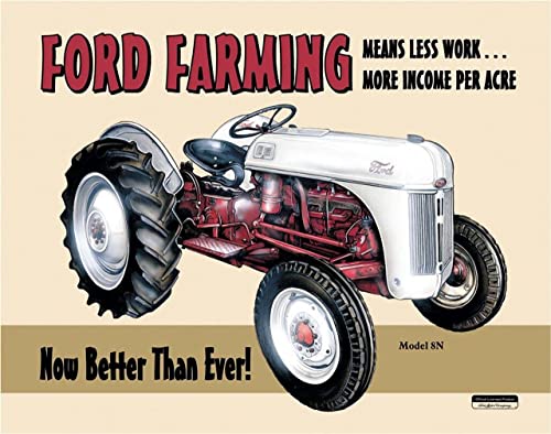 Desperate Enterprises Ford Farming 8N Tin Sign - Nostalgic Vintage Metal Wall Décor - Made in USA