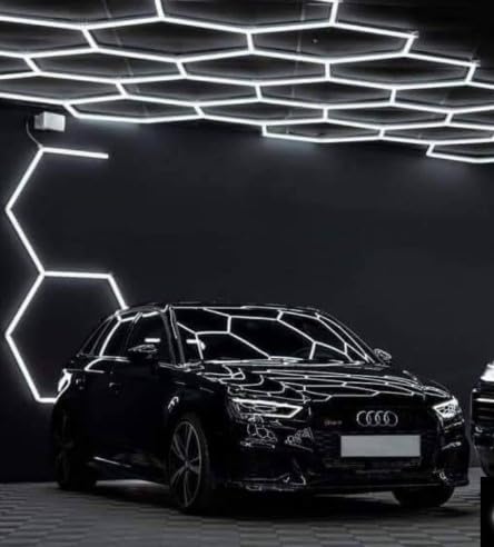 Hexagon LED Lights Wall Lights Detail Shop Gym Barber Shop Garage Lights (14 Hexagon with Border Light)