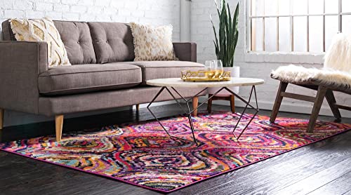 Unique Loom Estrella Collection Colorful, Abstract, Geometric, Gradient, Modern Area Rug, 3 ft 3 in x 5 ft 3 in, Multi/Pink