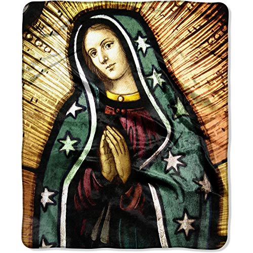 American Heritage Collection Blessed Mary Royal Plush Raschel Throw 50 x 60