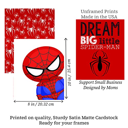 Dream Big Little Spiderman - Room Superheroes Spider Wall Art Decor Prints Poster Sign Pictures