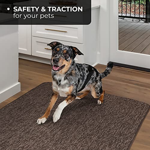 House, Home and More Skid-Resistant Carpet Indoor Area Rug Floor Mat - Pebble Gray - 3 Feet X 3 Feet