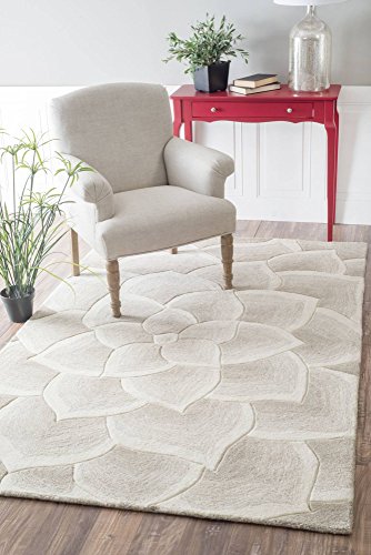 nuLOOM GOL Hand Tufted Wool Area Rug, 5' x 8', Ivory