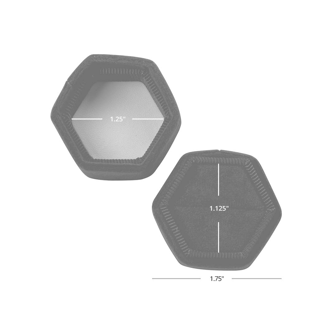 Koyal Wholesale Hexagon Velvet Wedding Ring Box, 1 Slot Velvet Ring Box Holder, Wedding Ring Boxes for Ceremony, Proposal, Engagement, Ring Bearer, Dusty Blue