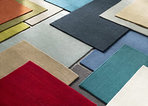 Brockton Solid Wool Modern Farmhouse Area Rug - Suitable for Living Room Bedroom -0 Wool - Hand Loomed - Medium Pile - Beige, Cream - 6' x 9'