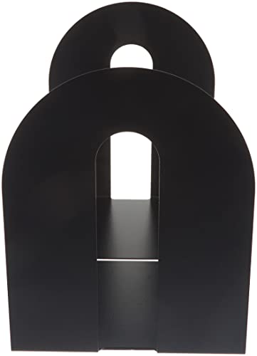 Officemate Heavy Duty 10" Bookends, Non-Skid Base, Black, Pair (93142)