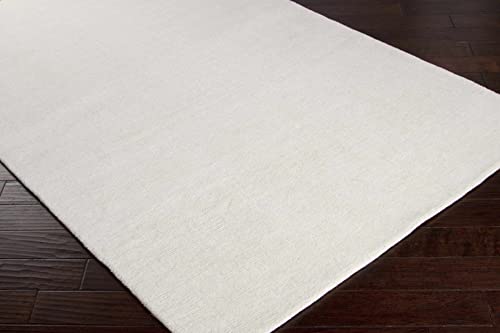 Brockton Solid Wool Modern Farmhouse Area Rug - Suitable for Living Room Bedroom -0 Wool - Hand Loomed - Medium Pile - Beige, Cream - 6' x 9'