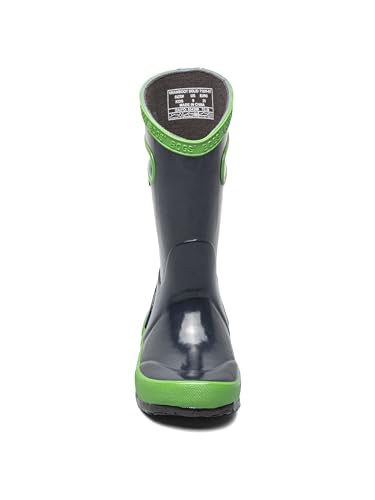 BOGS unisex child Bogs Kids Rubber Waterproof Rain Boot for and Boys Girls , Navy/Green, 12 Little Kid US