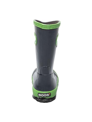 BOGS unisex child Bogs Kids Rubber Waterproof Rain Boot for and Boys Girls , Navy/Green, 12 Little Kid US