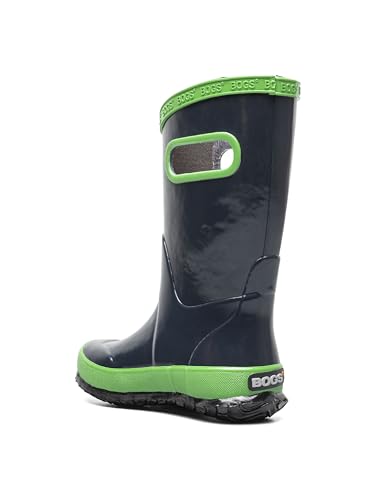 BOGS unisex child Bogs Kids Rubber Waterproof Rain Boot for and Boys Girls , Navy/Green, 12 Little Kid US