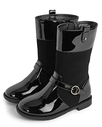 Gymboree, and Toddler Girls Faux Leather Tall Boots,BLACK,3
