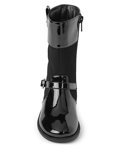 Gymboree, and Toddler Girls Faux Leather Tall Boots,BLACK,3
