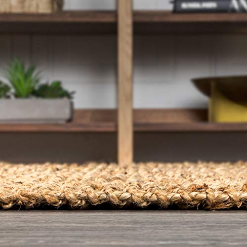 JONATHAN Y NRF103A-4 para Hand Woven Chunky Jute with Fringe Area-Rug, Bohemian, for Bedroom, Kitchen, Living Room,4 X 6,Natural