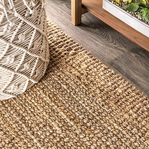 JONATHAN Y NRF103A-4 para Hand Woven Chunky Jute with Fringe Area-Rug, Bohemian, for Bedroom, Kitchen, Living Room,4 X 6,Natural