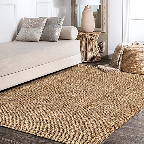 JONATHAN Y NRF103A-4 para Hand Woven Chunky Jute with Fringe Area-Rug, Bohemian, for Bedroom, Kitchen, Living Room,4 X 6,Natural