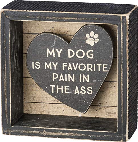 Primitives by Kathy 39374 Rustic Reverse Box Sign, 4 x 4-Inches, My Dog is My Favorite