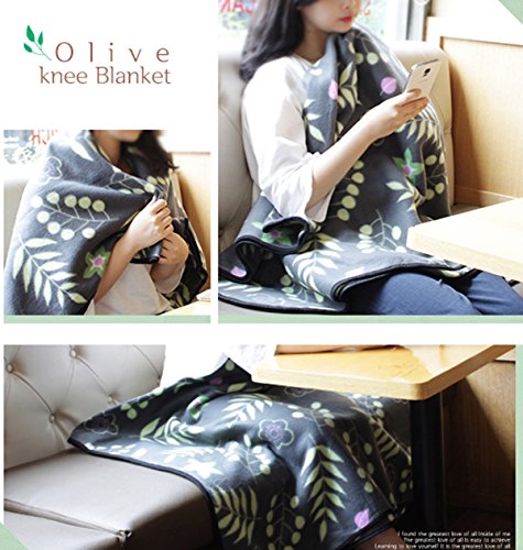 forestfish Fleece Throw Blanket Cozy Soft Portable Travel Blanket Compact for Long Car Airplane Train Rides 60" x 40", Flower