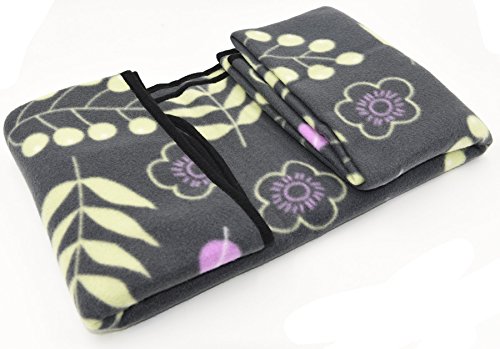 forestfish Fleece Throw Blanket Cozy Soft Portable Travel Blanket Compact for Long Car Airplane Train Rides 60" x 40", Flower
