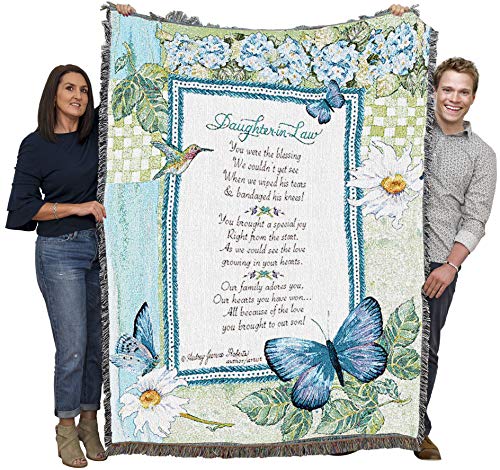 Pure Country Weavers Daughter-in-Law - Poem Blanket by Audrey Jean Roberts - Gift Tapestry Throw Woven from Cotton - Made in The USA (72x54)