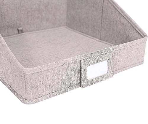 Internet’s Best Open Cloth Storage Bin - Closet Shelf Storage Box - Organize Sheets Blankets Towels Sweaters Scarfs - Grey (4 Pack)