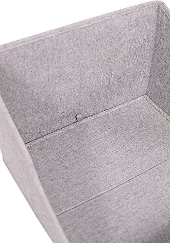 Internet’s Best Open Cloth Storage Bin - Closet Shelf Storage Box - Organize Sheets Blankets Towels Sweaters Scarfs - Grey (4 Pack)