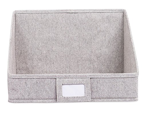 Internet’s Best Open Cloth Storage Bin - Closet Shelf Storage Box - Organize Sheets Blankets Towels Sweaters Scarfs - Grey (4 Pack)