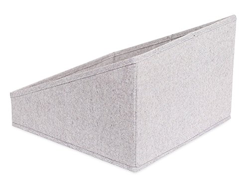 Internet’s Best Open Cloth Storage Bin - Closet Shelf Storage Box - Organize Sheets Blankets Towels Sweaters Scarfs - Grey (4 Pack)