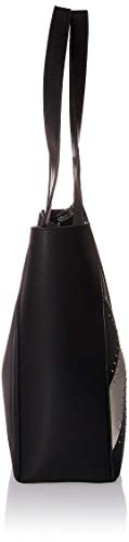 Calvin Klein womens Calvin Klein Karsyn Nappa Leather Stud Belted North/South Tote, black studded, One Size