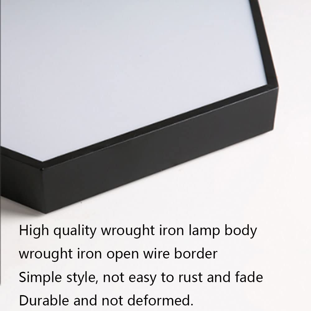 COSFEEL Dimmable LED Flush Mount Ceiling Light Simple Hexagon Panel Light Modern Surface Mount Ceiling Lamp with Remote Close to Ceiling Light Fixture for Kitchens, Aundry, Bedrooms
