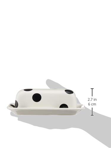 KATE SPADE Deco Dot Covered Butter Dish, 1.65 LB, White