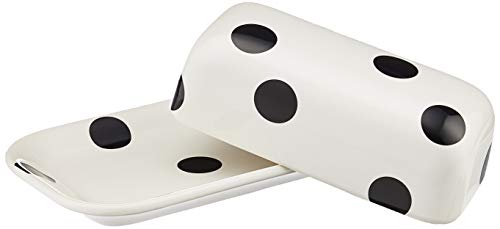KATE SPADE Deco Dot Covered Butter Dish, 1.65 LB, White