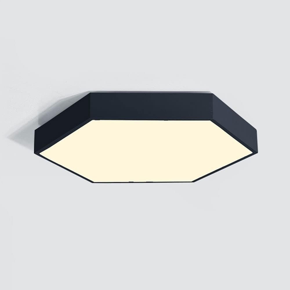OJRGG LED Ceiling Lamp Metal Hexagon Flush Mount Ceiling Light Three-Color Dimming Ceiling Light Fixture for Living Room Bedroom Dining Room Kitchen Hallway Entry Foyer Pendant Lamp(40cm)