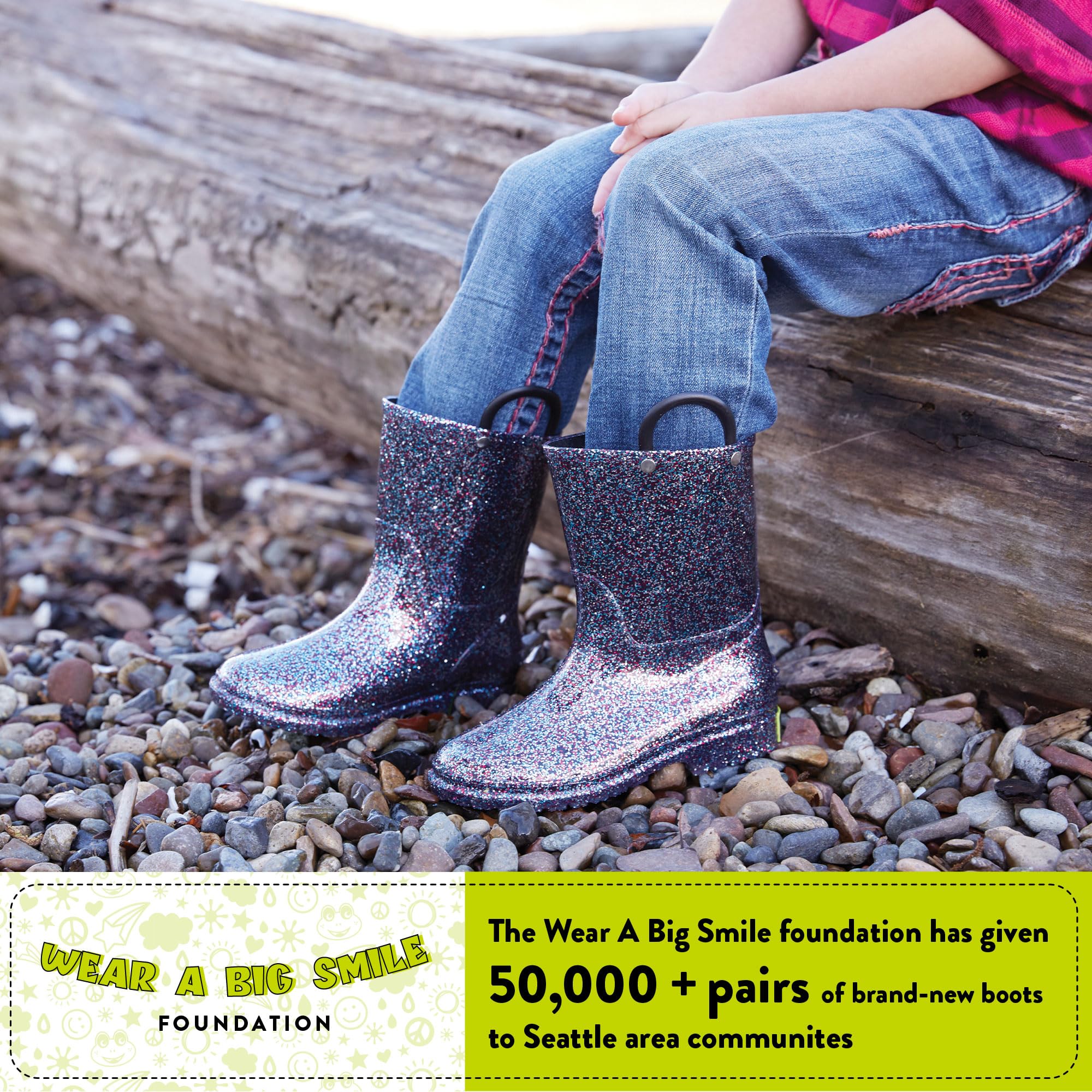 Western Chief Girls Glitter Rain Boot, Multi, 10 M US Toddler