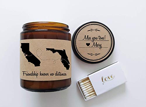 BFF Gift Long Distance Friendship Best Friend Gift Soy Candle Long Distance Love Gift for Friend Scented Candle Birthday Gift Valentine Gift