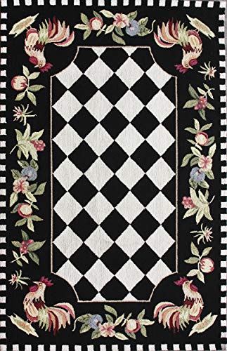 nuLOOM Farmhouse Rooster Area Rug, 3' 6" x 5' 6", Black