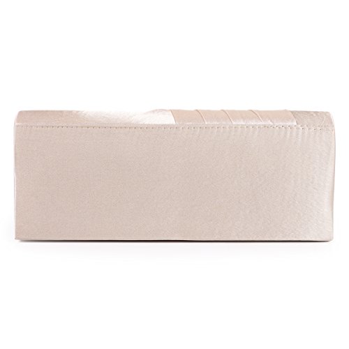 Damara Elegance Satin Cocktail Wedding Handbag Evening Clutch Bag,Black