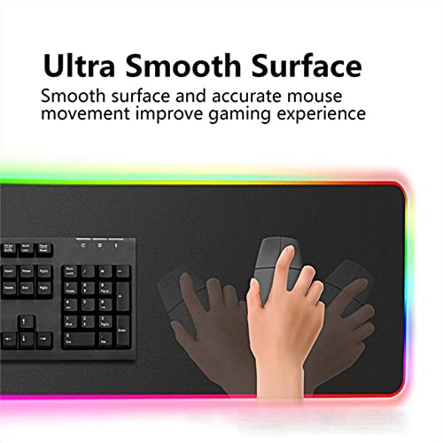 Gaming Mouse Pad Colorful Hexagon Shaped Large Led Mouse Pads XXL RGB Computer Mouse Mat Gaming Accessories Oversized Keyboard Desk Pad 300X600Mm