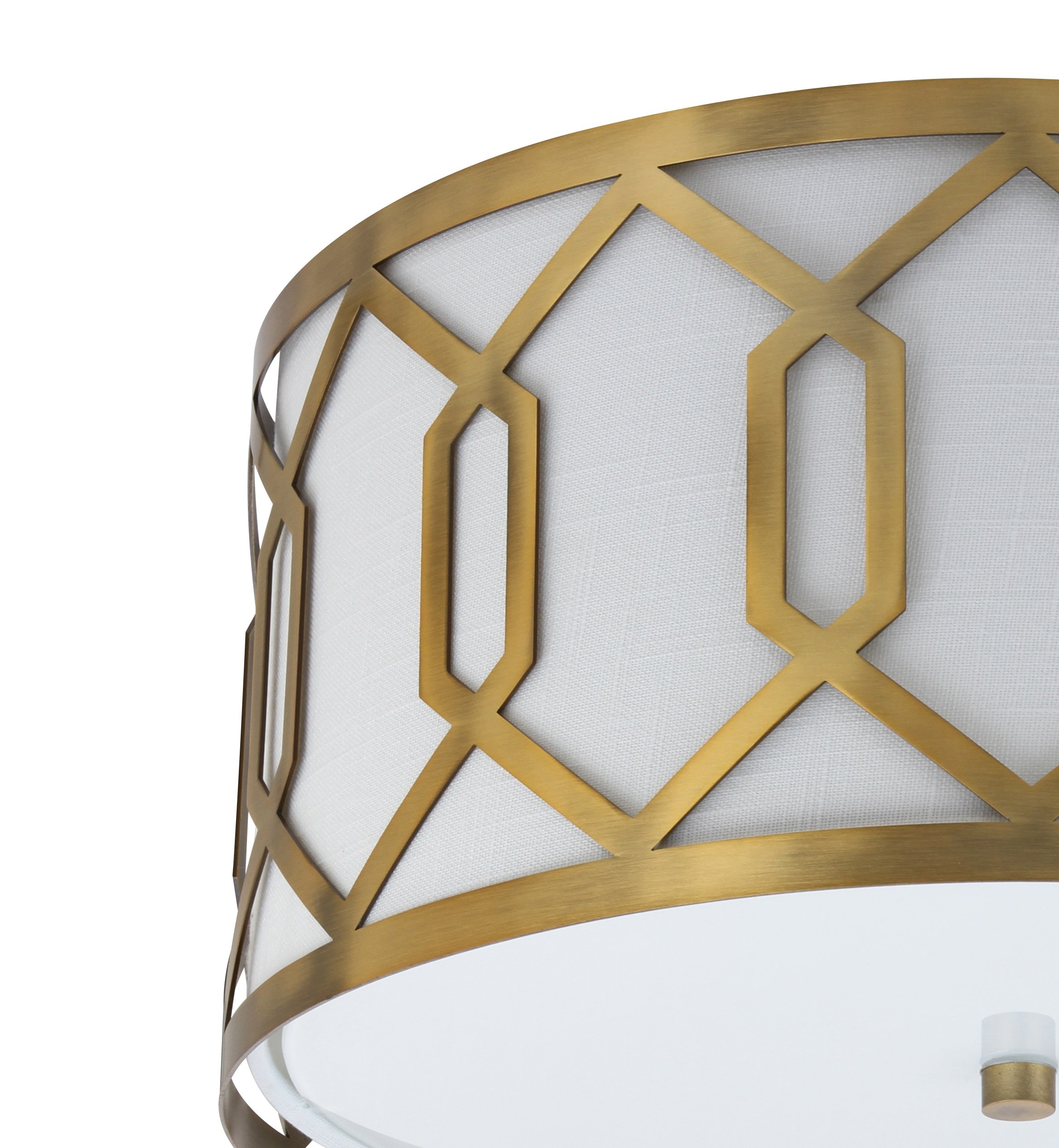 JONATHAN Y JYL3500A Hex 3-Light 16.25" Metal LED Flush Mount Contemporary,Transitional Dimmable, 2700K Cozy Warm Light, Kitchen,Hallway,Bathroom,Stairwell, Brass Gold