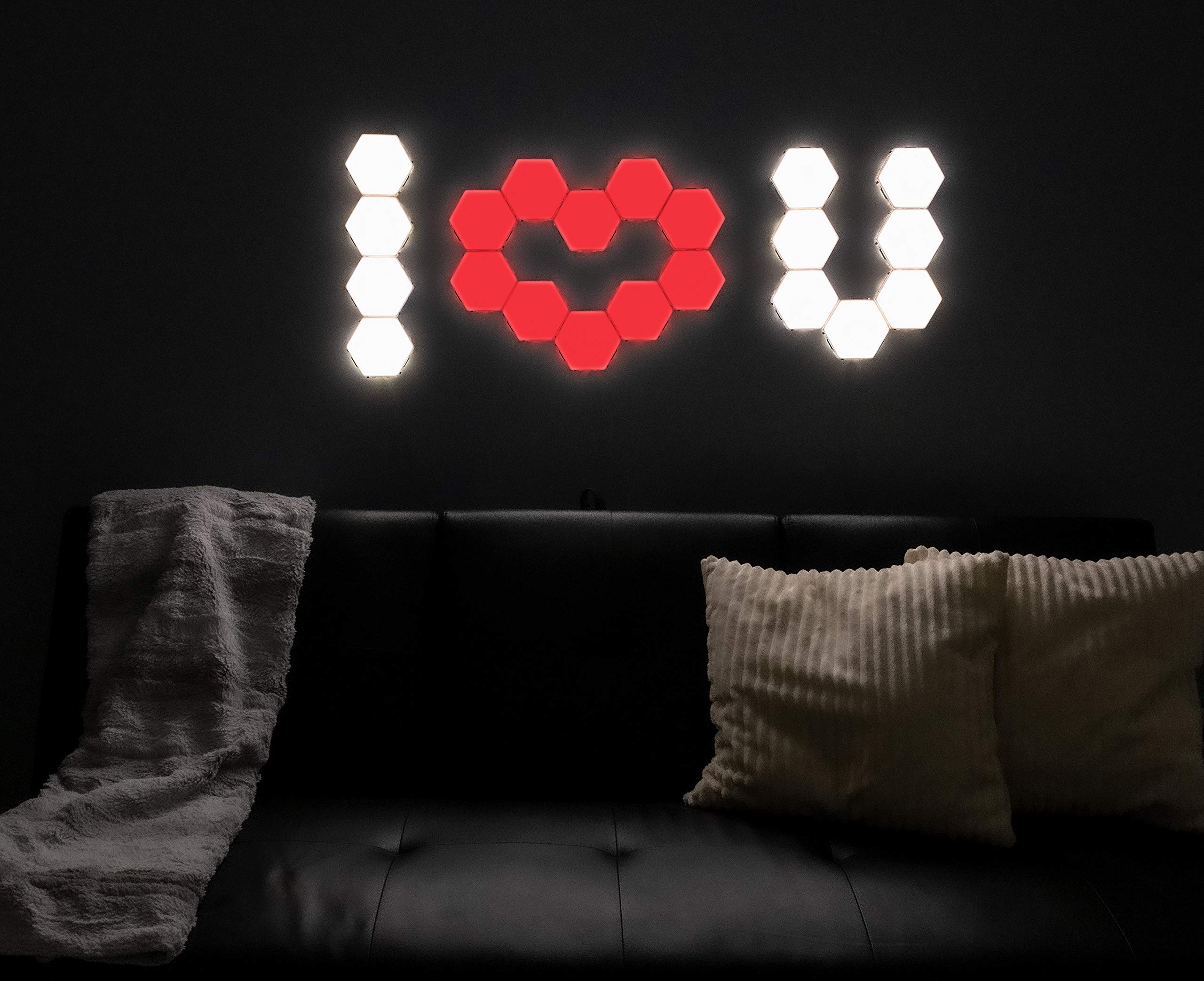 Penophiary RGB Color Changing Hexlight Modular Touch Lights Panels Wall Lighting Night Light Magnetic Hexagonal Honeycomb LED (6 Pcs)