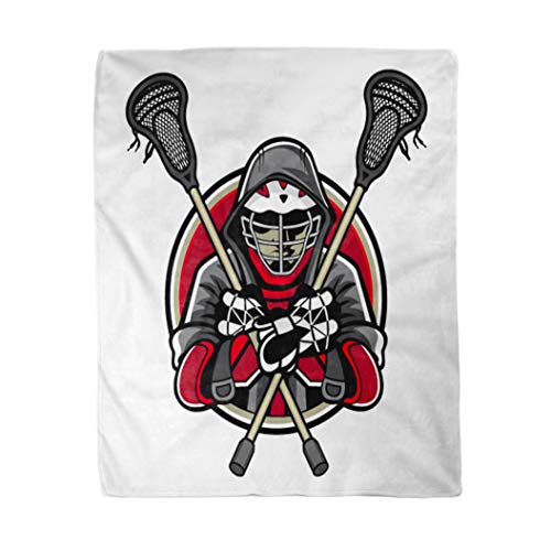 rouihot 60x80 Inches Flannel Throw Blanket Lacrosse Players was Crossed Sticks and Hands Home Decorative Warm Cozy Soft Blanket for Couch Sofa Bed