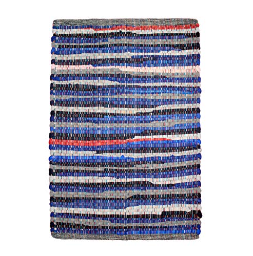 COTTON CRAFT Cotton Chindi Rag Rug - 2 Pack - Boho Farmhouse Rustic Area Accent Throw Rug - Handwoven Reversible Natural Recycled Yarn - Living Room Den Study Home Décor Gift -20 x 32 in - Multi Color