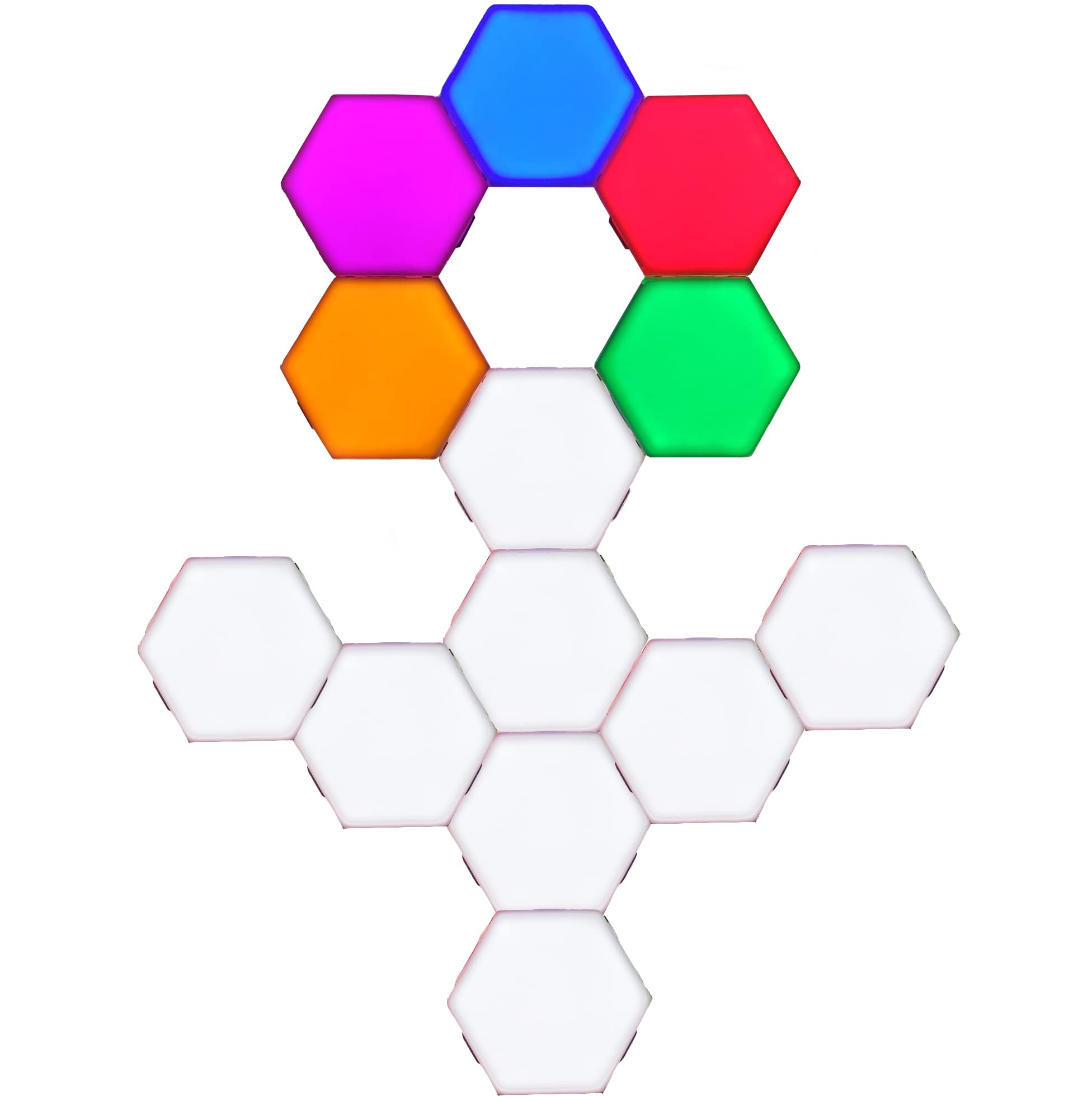 Penophiary RGB Color Changing Hexlight Modular Touch Lights Panels Wall Lighting Night Light Magnetic Hexagonal Honeycomb LED (6 Pcs)