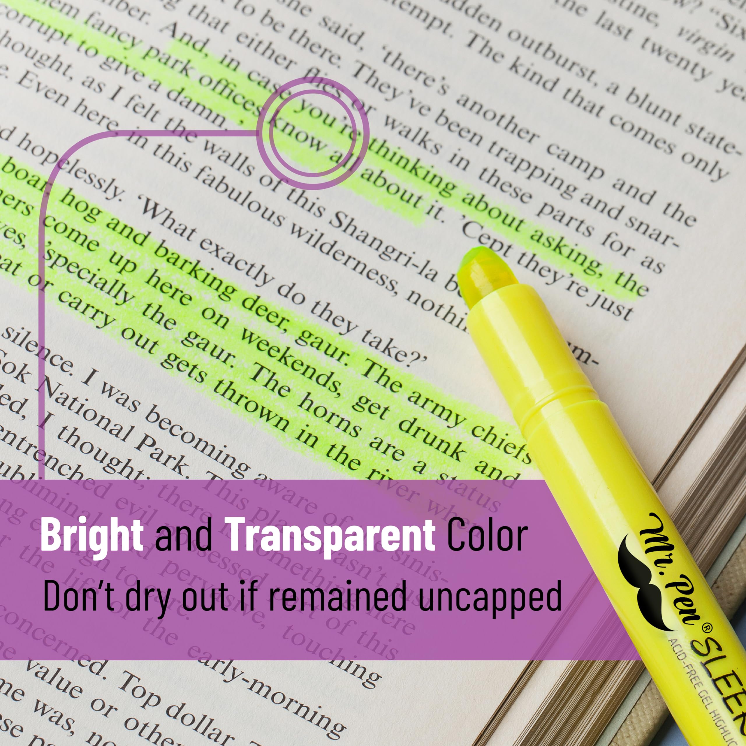 Mr. Pen- Gel Highlighters, Bible Highlighter, Pack of 20, No Bleed Highlighter, Yellow Highlighters, Dry Highlighter, Bible Study Highlighter, Bible Journaling Supplies, Bible Markers for Tabs