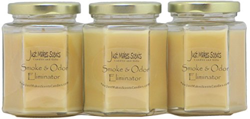 3 Pack - Smoke and Odor Eliminator Candle - Odor Eliminating Scented Candles for Home - Neutralizes Cigarette, Food, and Pet Smells | Natural Soy Wax Candle, Hand Poured in The USA