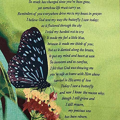 Dicksons Today I Saw A Butterfly Green 68 x 52 Inch Tapestry Throw Blanket