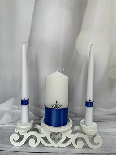 Unity Candle Holder-Unity Candle Stand-Unity Candle Holder Set-Pillar Candle Holder-Wedding Gift -Ceremony Decoration-Wedding Centerpiece (with Heart)